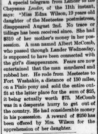 The Mystery of Edna Wilson – Meeteetse Museums