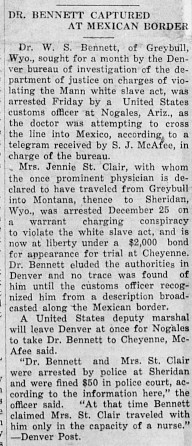 Fall from Grace: Dr. William Sabin Bennett – Meeteetse Museums