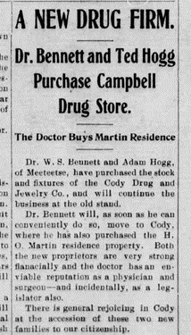 Fall from Grace: Dr. William Sabin Bennett – Meeteetse Museums